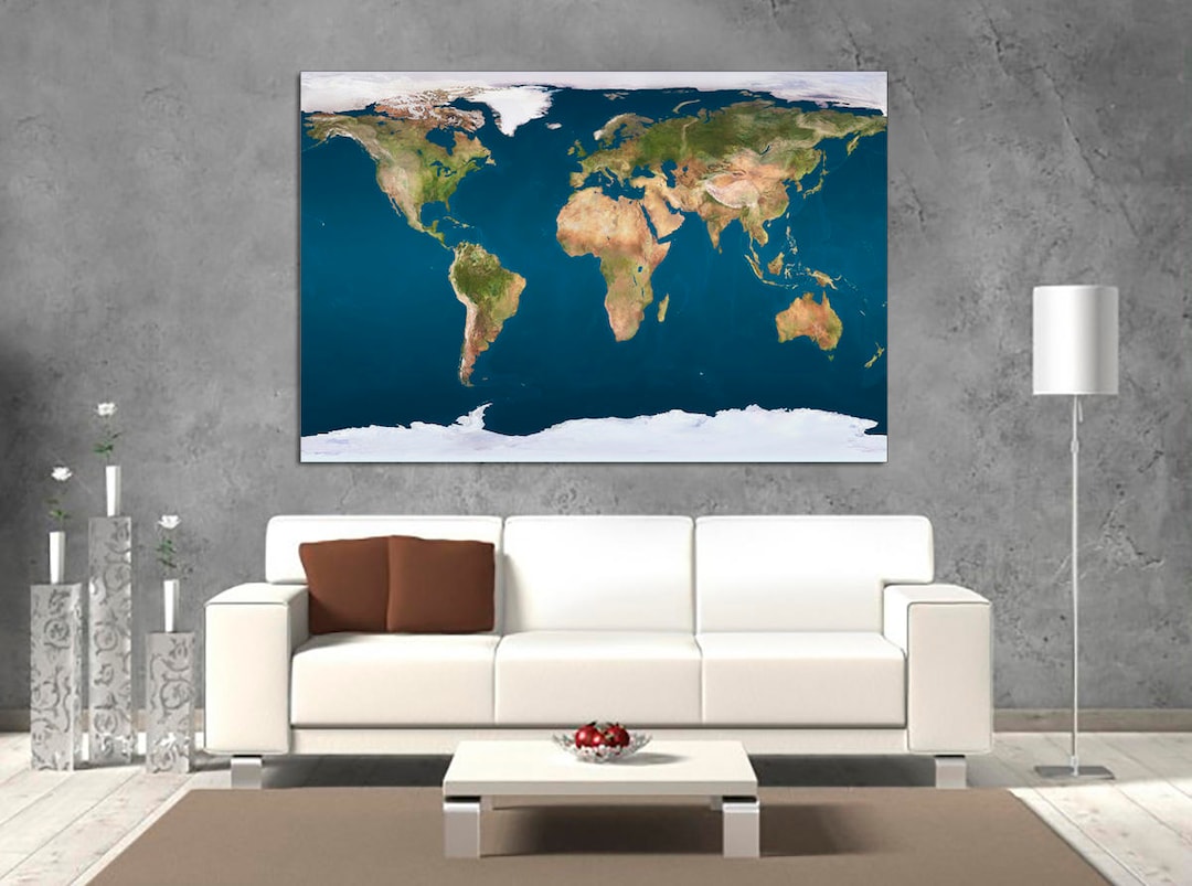 World Map Canvas Print, World Map Canvas, World Map Large Canvas ...