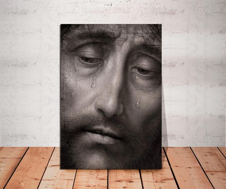 Crying Jesus Canvas Print, Catholic Art, Ready to Hang - Etsy