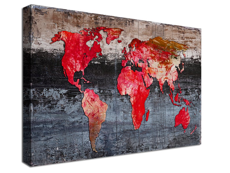 World Map Canvas Print, World Map Canvas, World Map Large Canvas ...