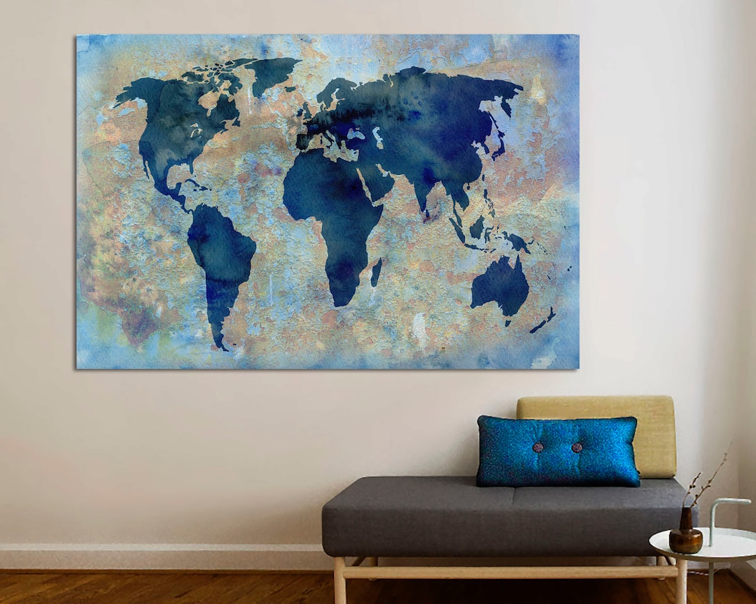 World Map Canvas Print, World Map Canvas, World Map Large Canvas ...