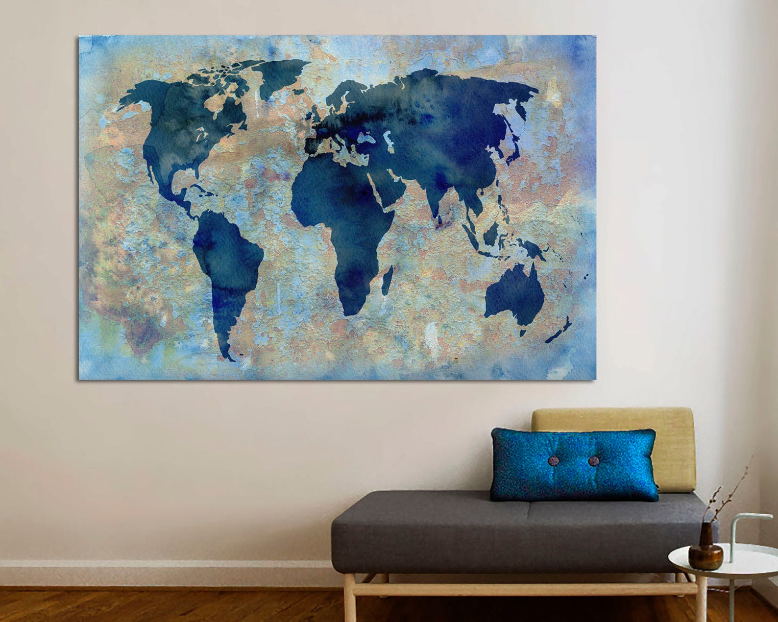 World Map Canvas Print World Map Canvas World Map Large - Etsy