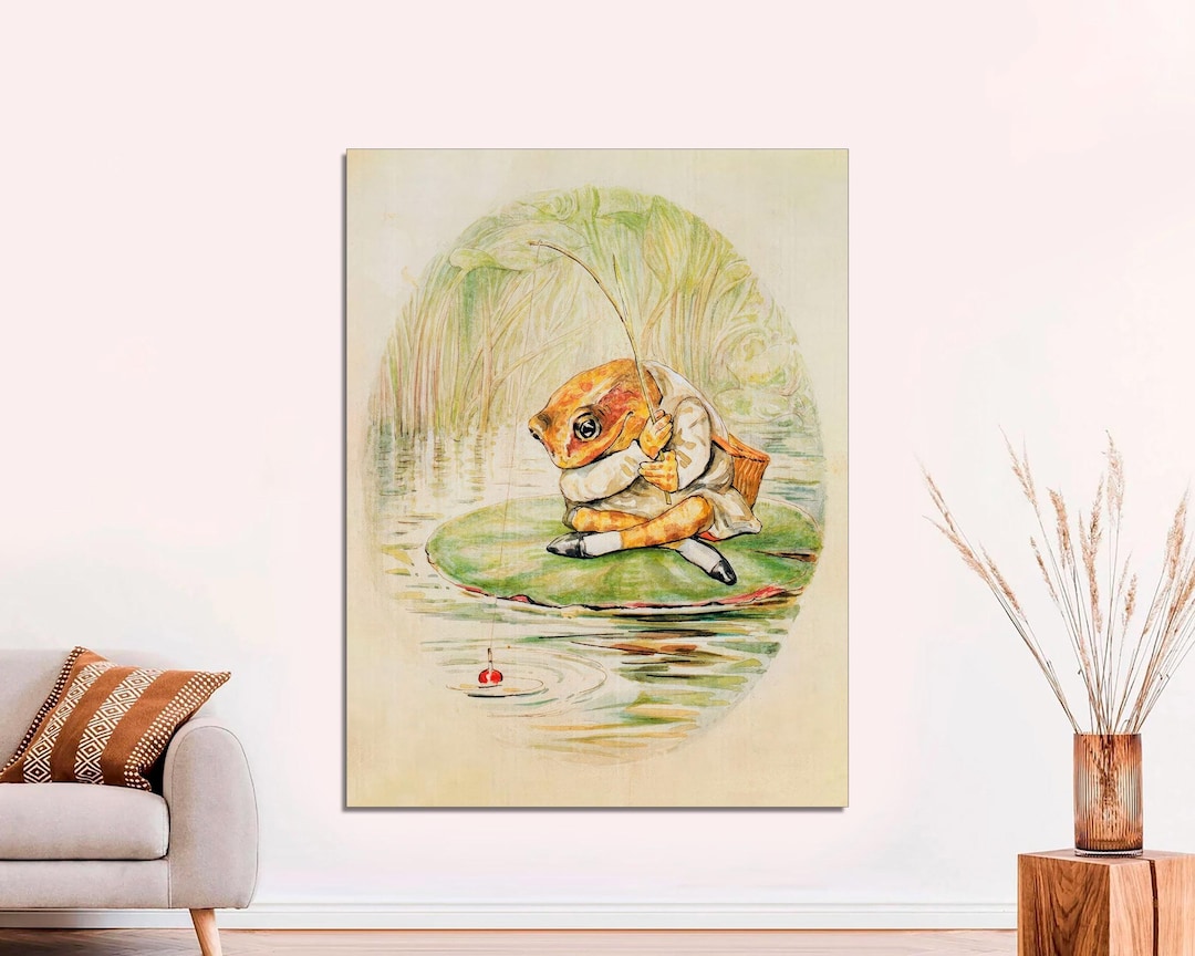 Jeremy Fisher Frog Canvas Print, Beatrix Potter Art, Nursery Decor - Etsy