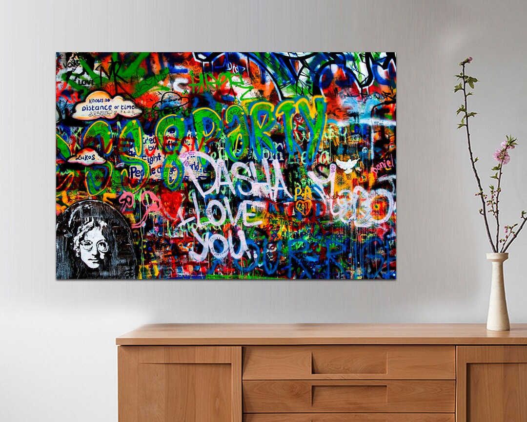A Mural of John Lennon, Street Art Print, Street Art Graffiti, New Home ...