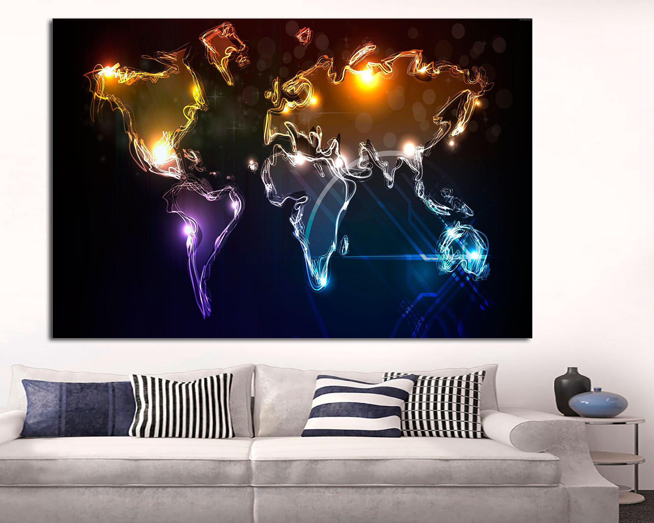World Map Canvas Print World Map Canvas World Map Large | Etsy