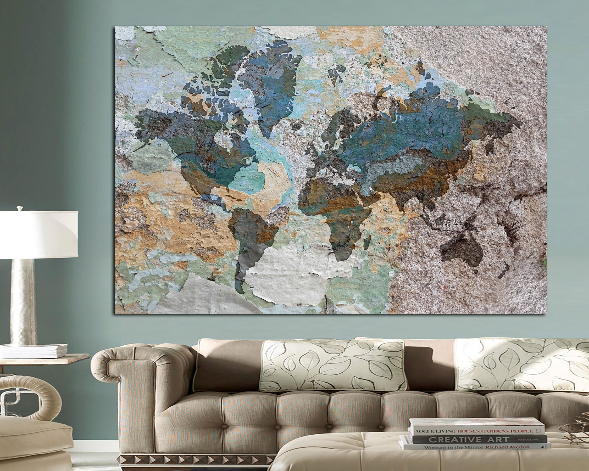 World Map Canvas Print World Map Canvas World Map Large | Etsy