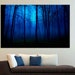 Deep Dark Blue Forest Trees Beautiful Blue Forest Canvas - Etsy