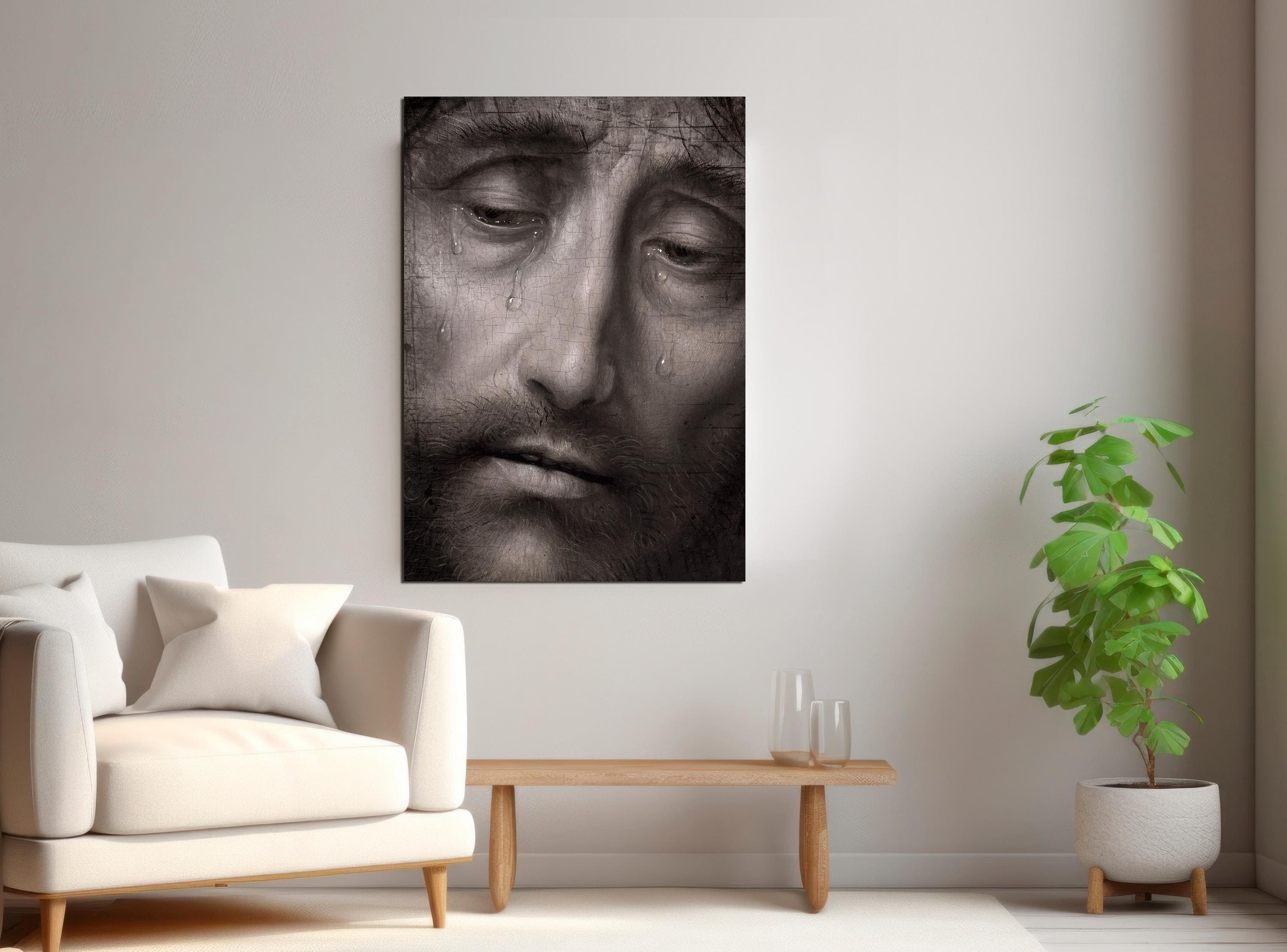 Crying Jesus Canvas Print, Catholic Art, Ready to Hang - Etsy