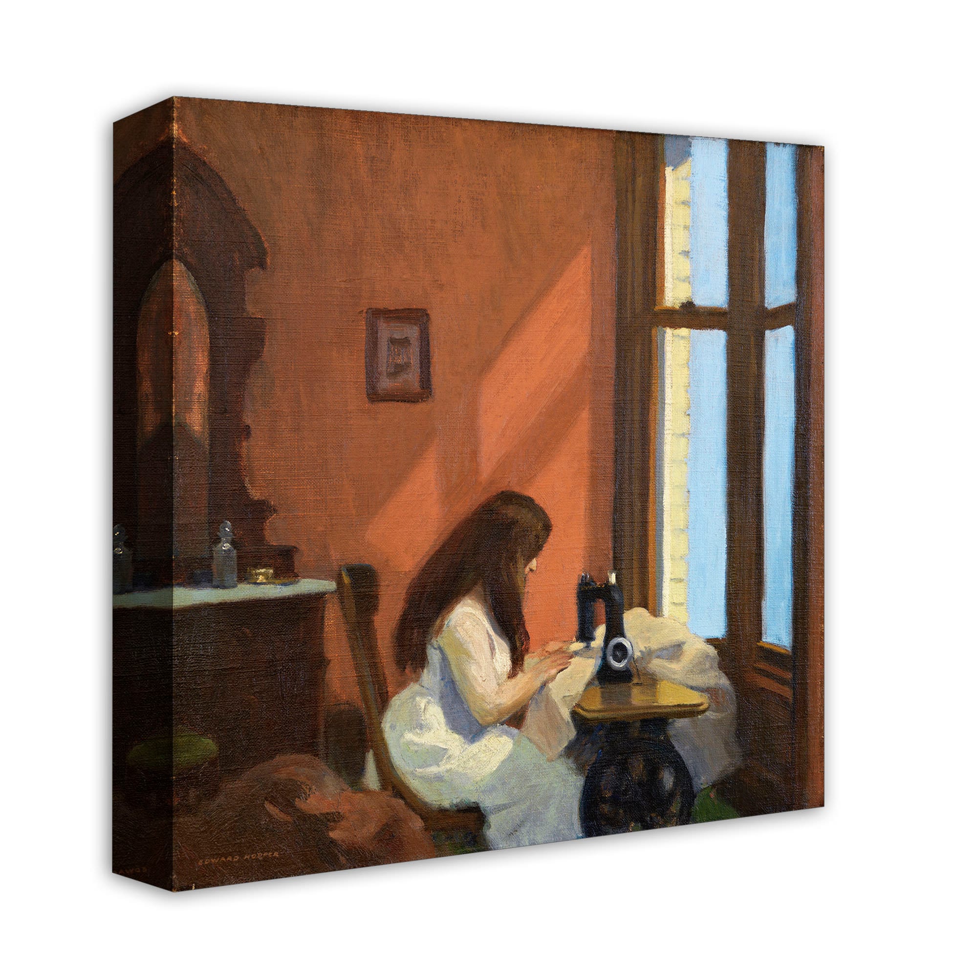 Edward Hopper Girl at Sewing Machine Canvas Print, Ready to Hang - Etsy