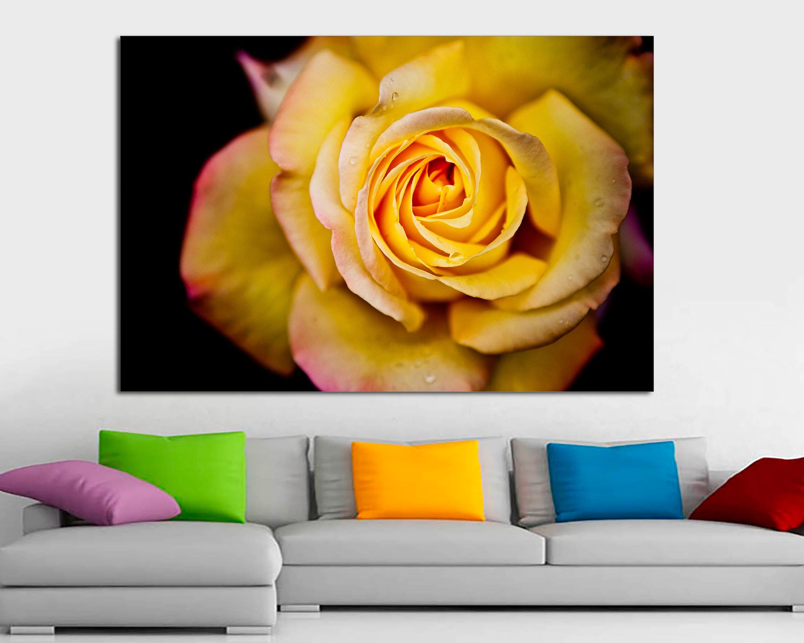 Yellow Rose Canvas Print Yellow Rose Home Decor Rose Wall - Etsy