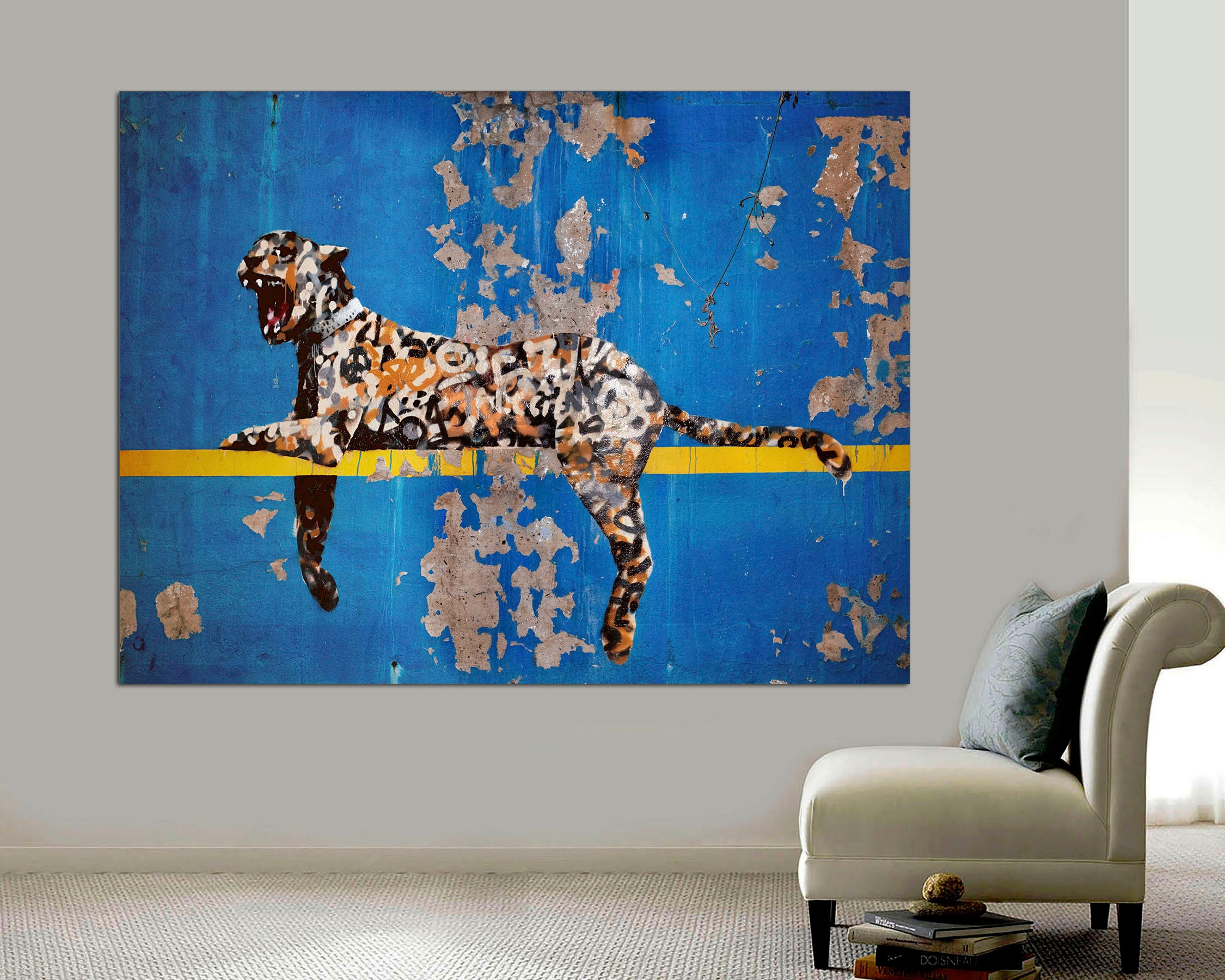Banksy Yankee Stadium Tiger Canvas Wall Street Art Print - Etsy