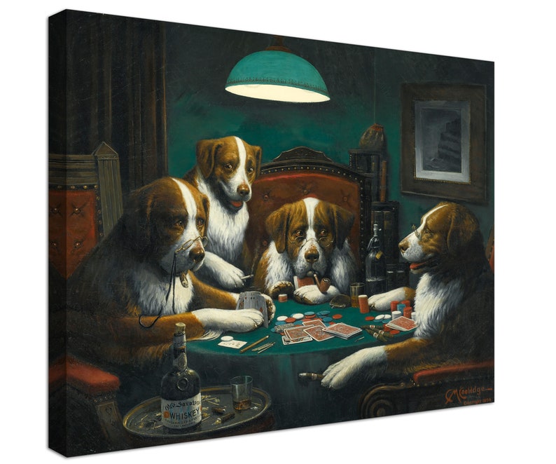 Dogs Playing Poker Canvas Art Print, Cassius Marcellus Coolidge - Etsy