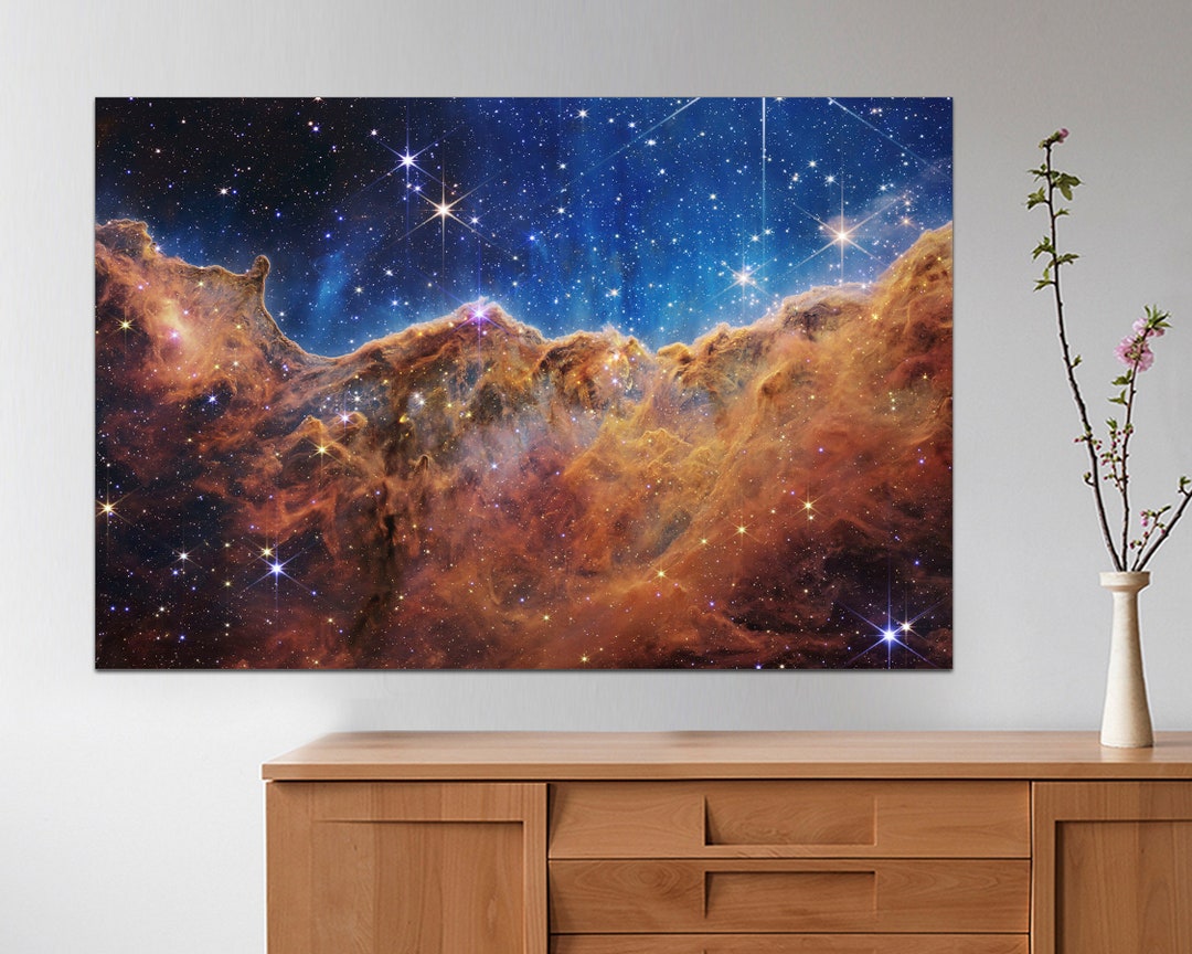 Galaxy Star Cluster Art Gifts, Hubble Print, Cosmic Cliffs in the ...
