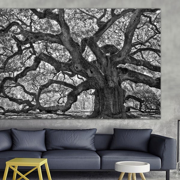Black and White Trees Painting - Etsy
