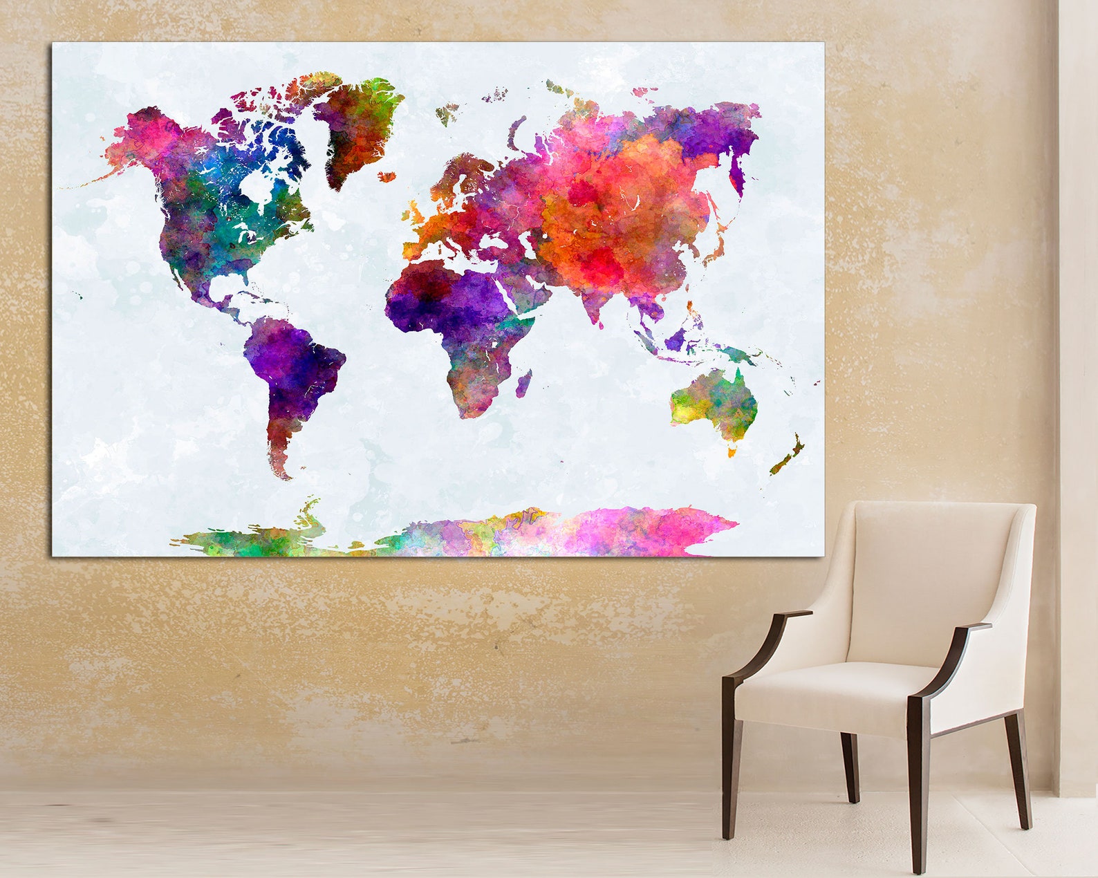 World Map Canvas Print World Map Canvas World Map Large - Etsy