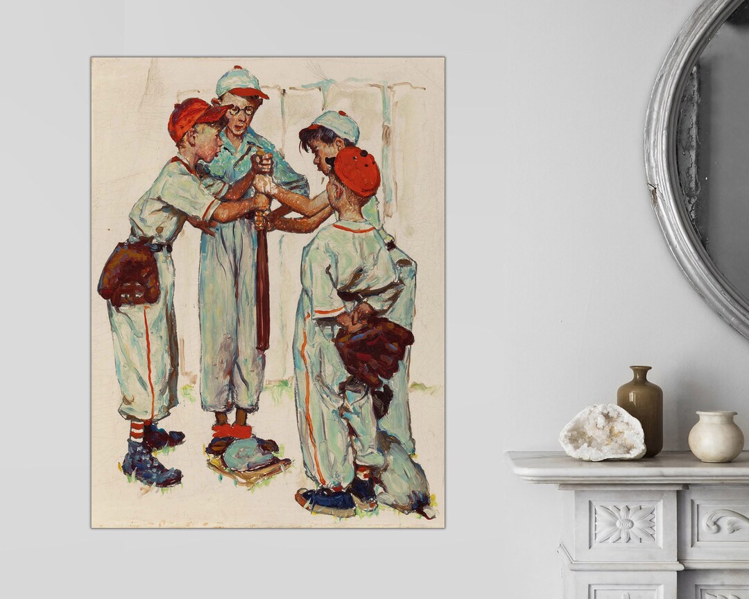 Four Sporting Boys Baseball Americana Classic Nostalgia - Etsy