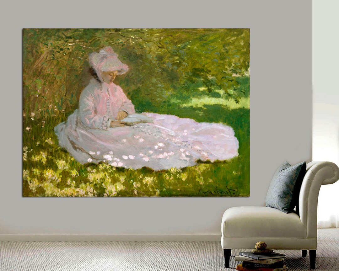 Claude Monet - Springtime - 1872 - Claude Monet Garden Painting, Canvas ...