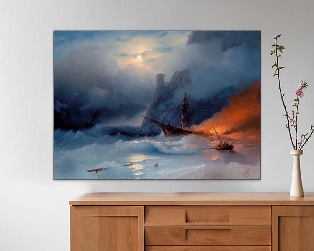 Ivan Aivazovsky Tempest Canvas Print – Stormy Seascape, Ready to Hang ...