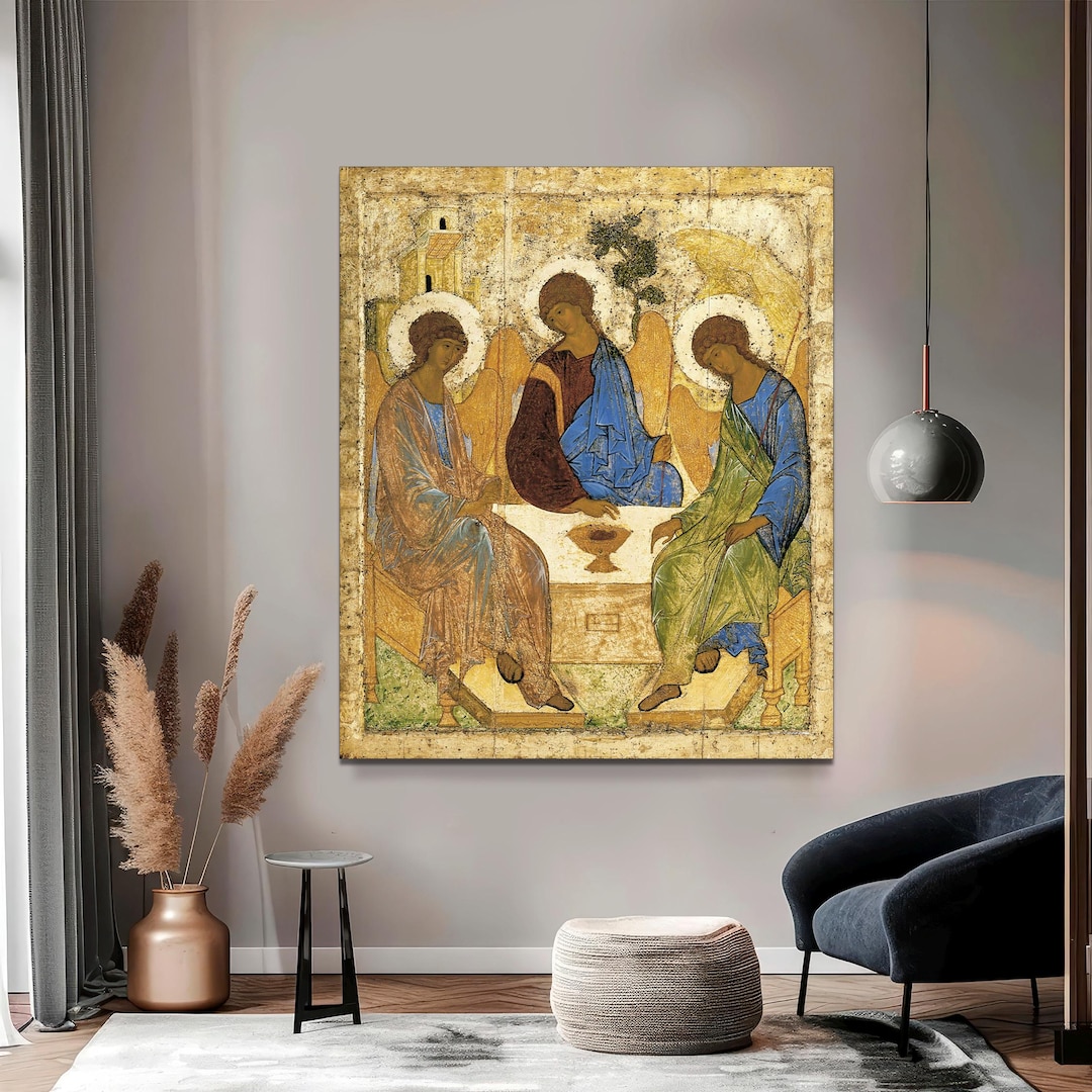 Andrei Rublev Holy Trinity Canvas, Antique Russian Religious Art - Etsy