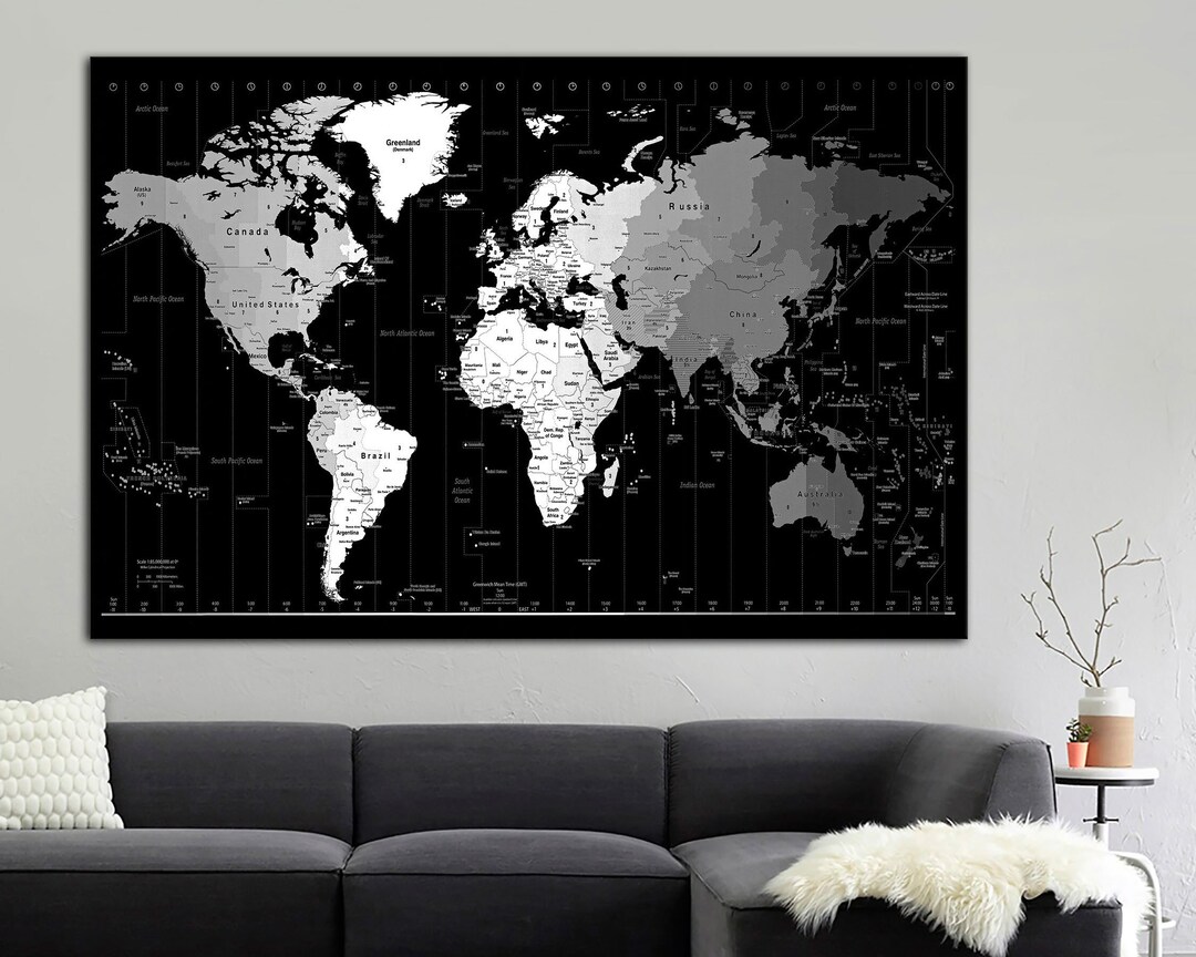 World Map Canvas Print, World Map Canvas, World Map Large Canvas ...