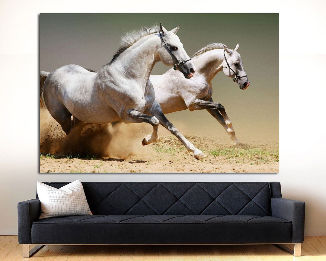 Running Horses Canvas Print, Horse Art Print on Canvas, Horse Room Wall ...