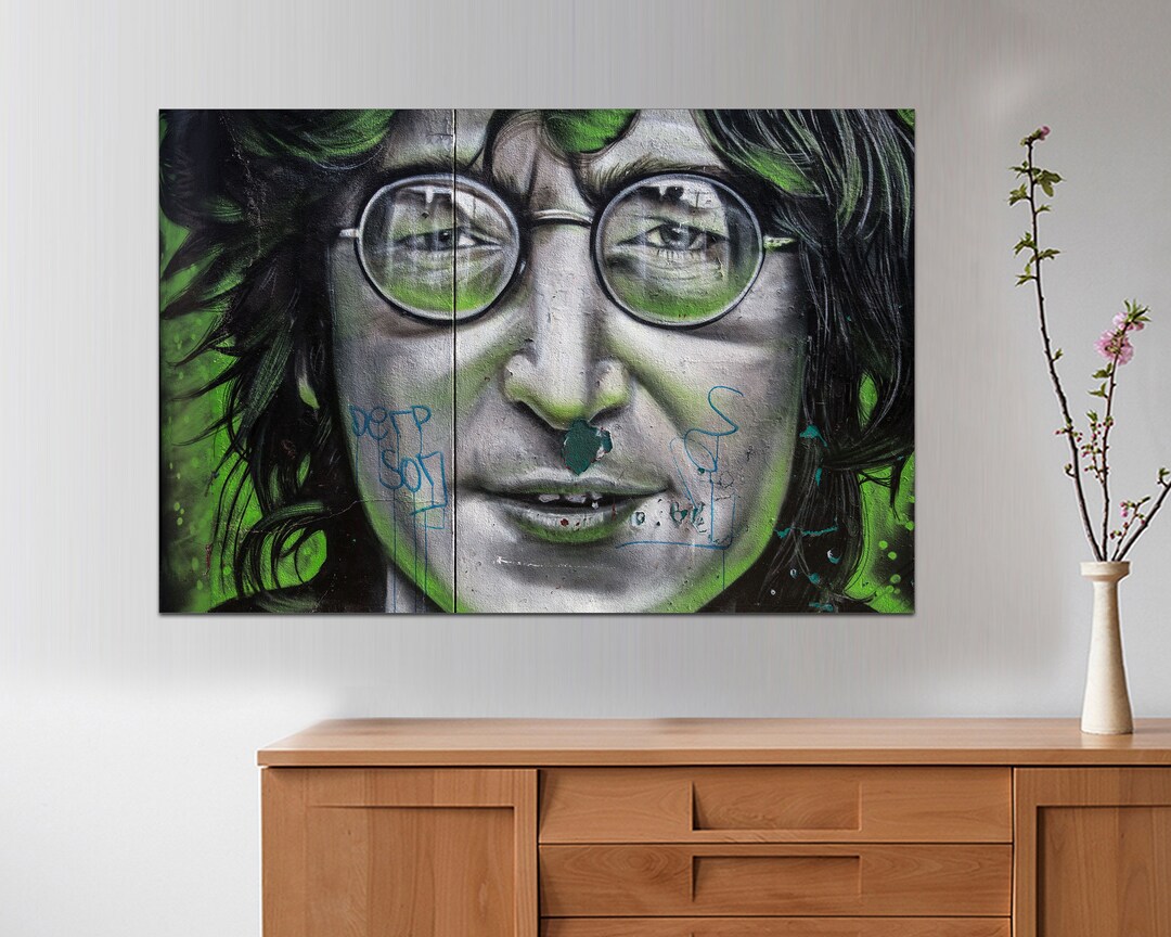 A Mural of John Lennon, Canvas Wall Street Art Print, Street Art ...