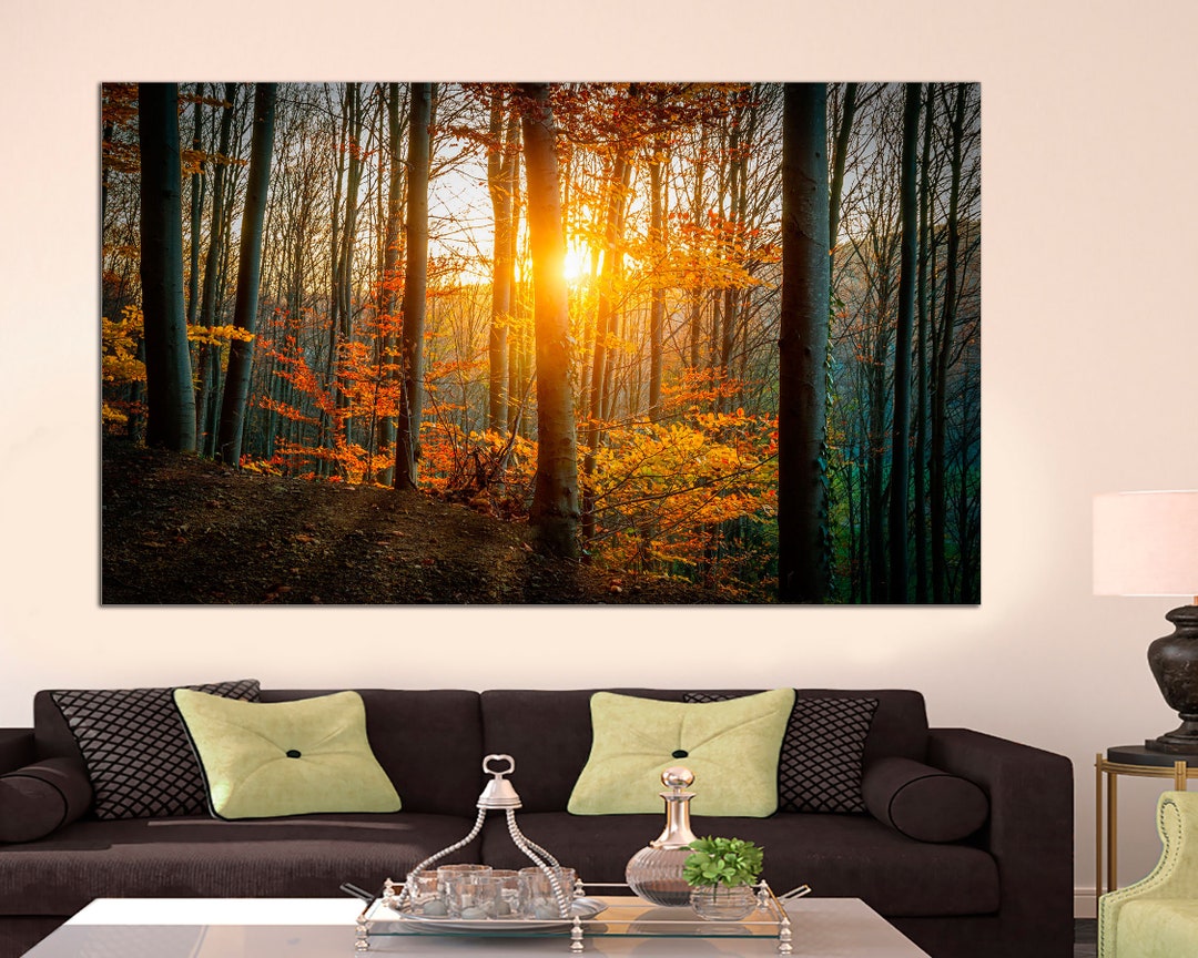 Forest Canvas, Autumn Forest Canvas, Landscape Canvas,tree Leaves ...