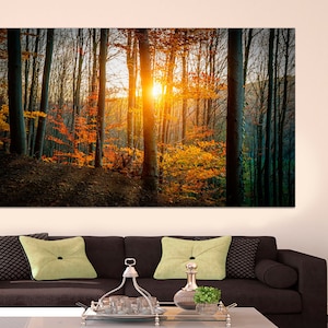 Forest Canvas, Autumn Forest Canvas, Landscape Canvas,tree Leaves ...