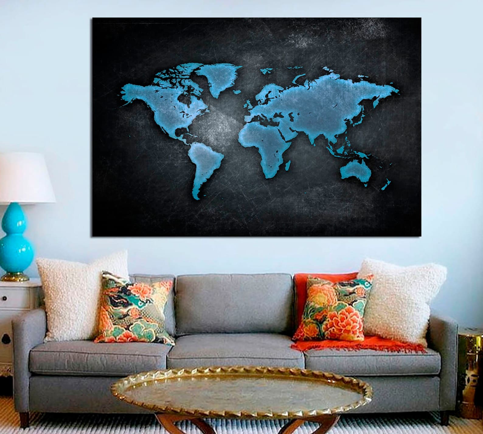World Map Canvas Print World Map Canvas World Map Large - Etsy
