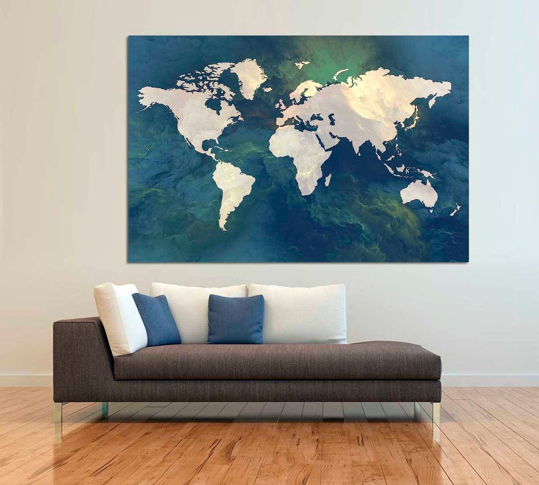 World Map Canvas Print, World Map Canvas, World Map Large Canvas ...