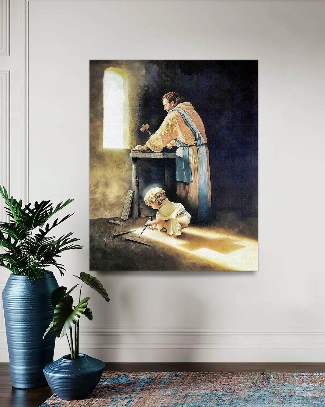 Destiny Young Baby Jesus as a Child Works in Josephs Carpenter Shop ...