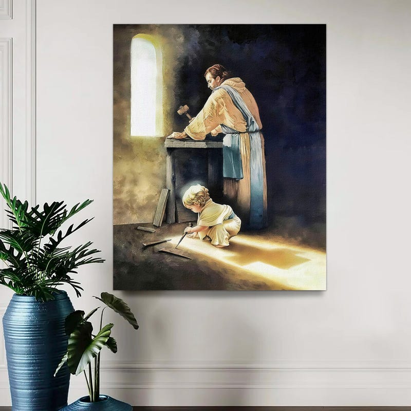 St Joseph Canvas Print - Etsy
