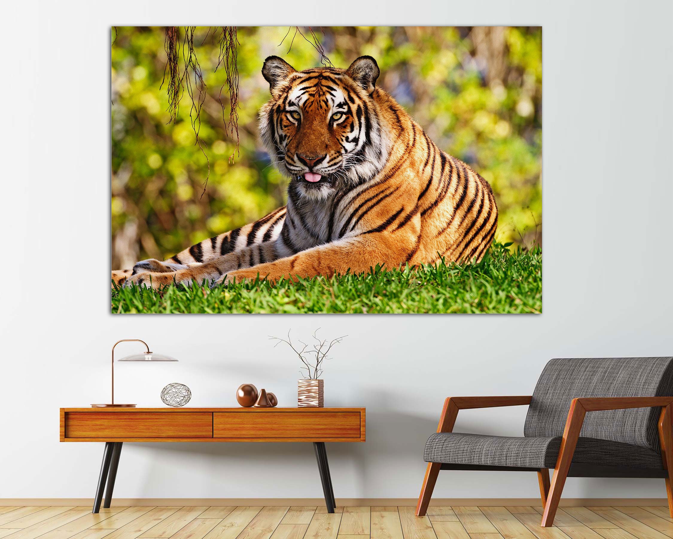 Tiger print wall art print prints on canvas The face of a | Etsy