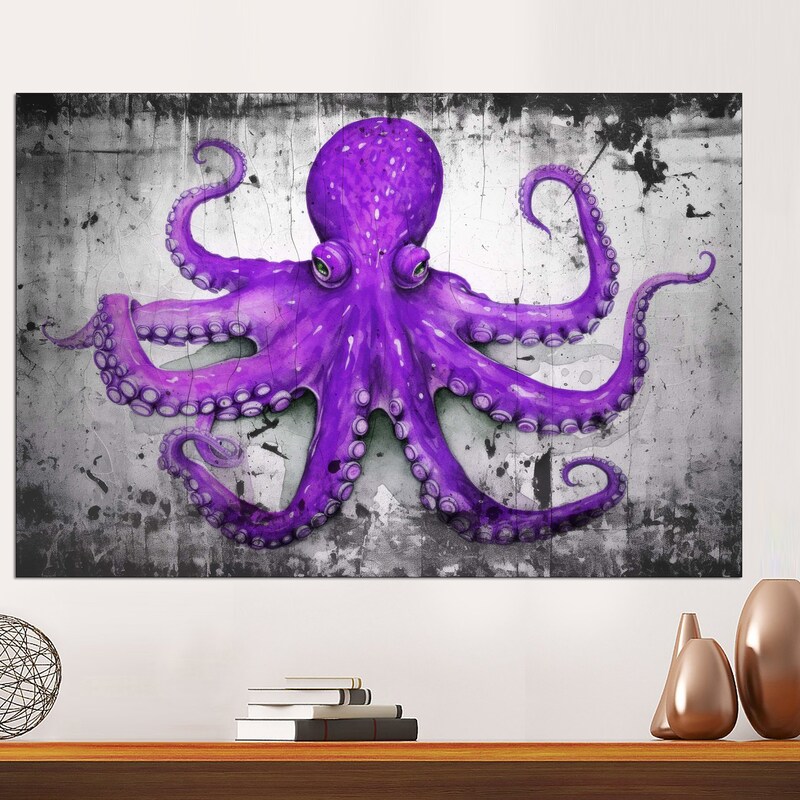 Purple Octopus - Etsy