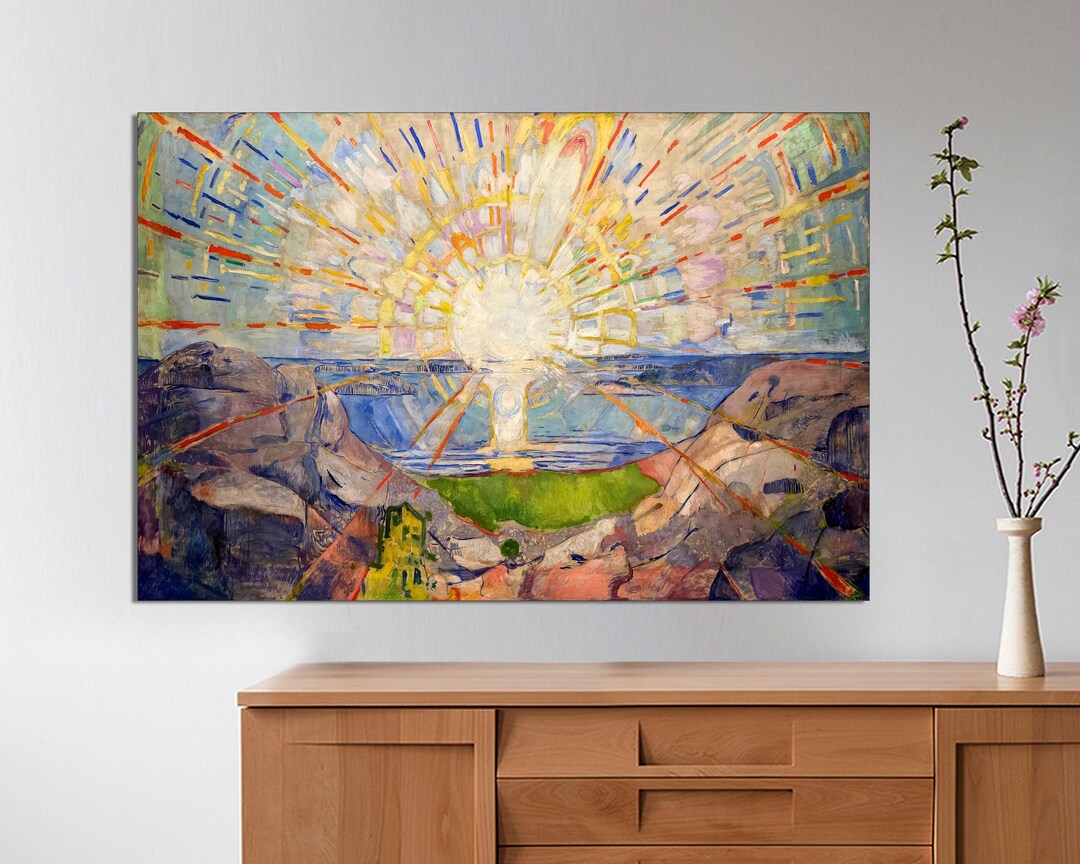 Edvard Munch Artwork, Sun Wall Art, Edvard Munch the Sun Canvas Wall ...