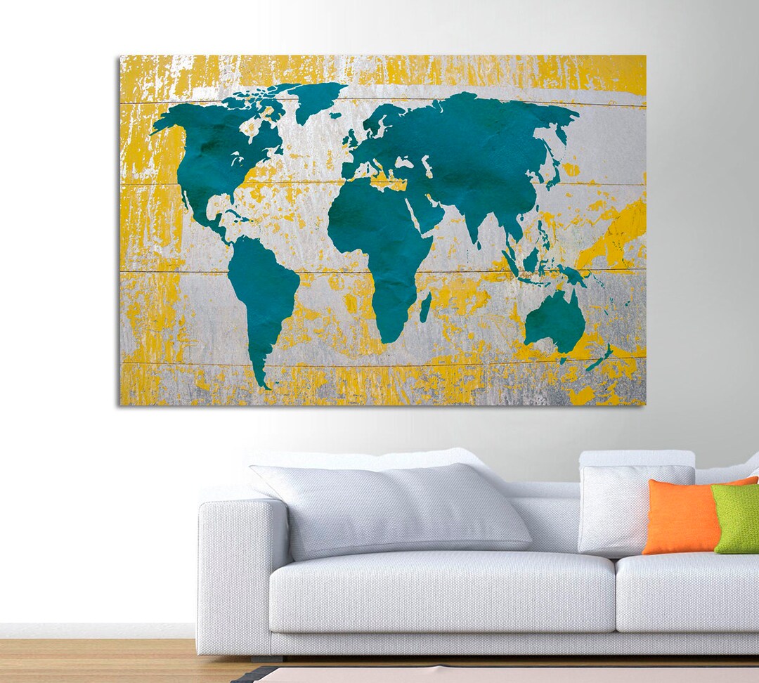 World Map Canvas Print, World Map Canvas, World Map Large Canvas ...