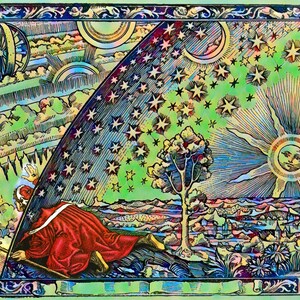 Flammarion Engraving Canvas, Medieval Astronomical Art, Ready to Hang ...