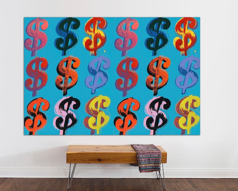 Andy Warhol Dollar Sign Pop Art Canvas Print, Ready to Hang - Etsy