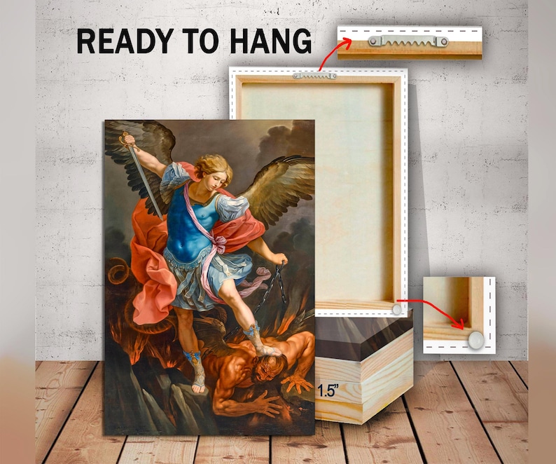 Archangel Michael Defeating Satan Canvas Print – Guido Reni Renaissance ...