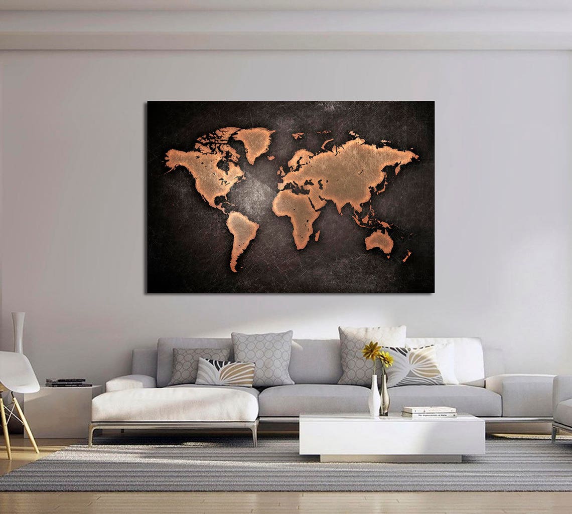 World Map Canvas Print World Map Canvas World Map Large - Etsy