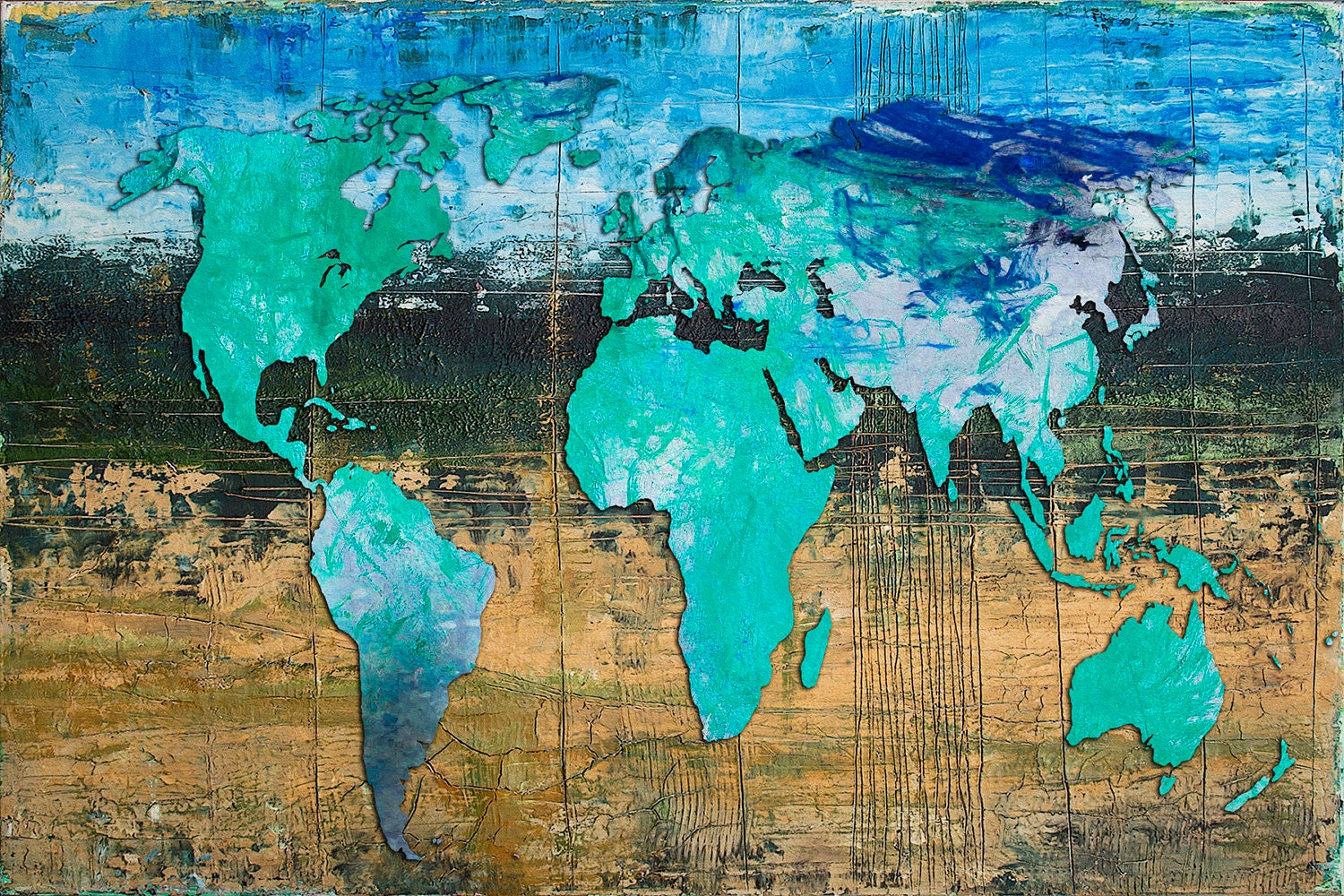 World Map Canvas Print World Map Canvas World Map Large | Etsy