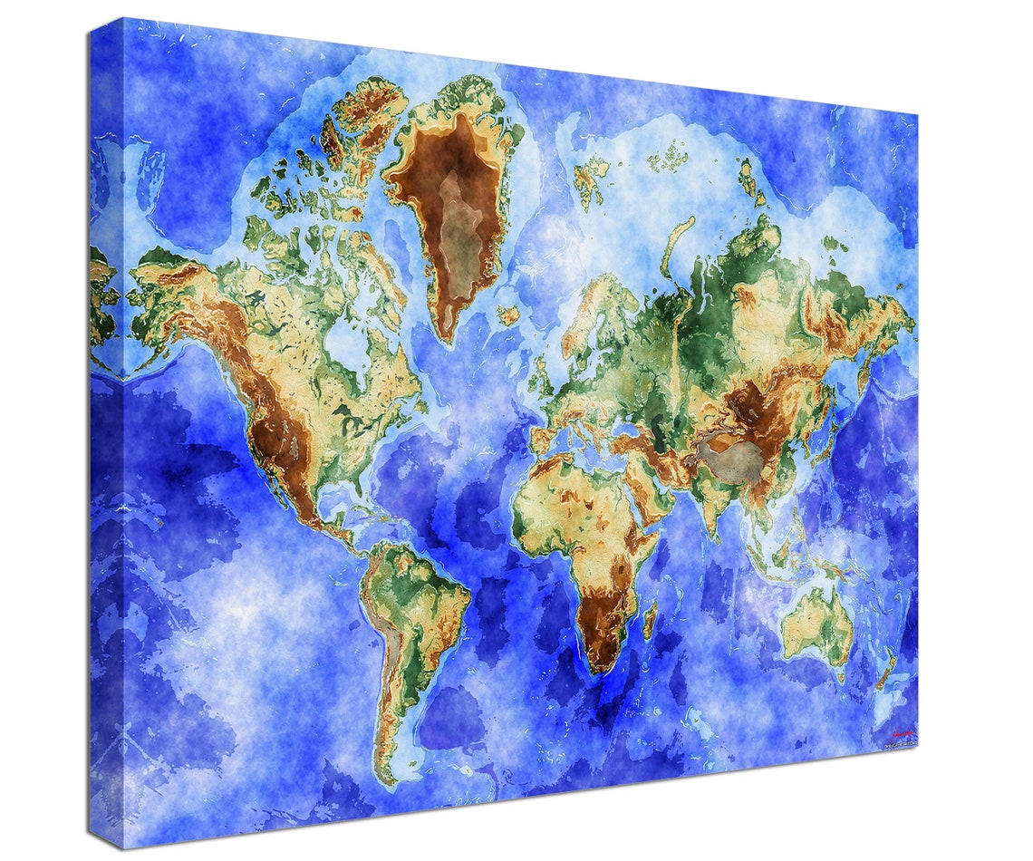 World Map Canvas Print World Map Canvas World Map Large | Etsy