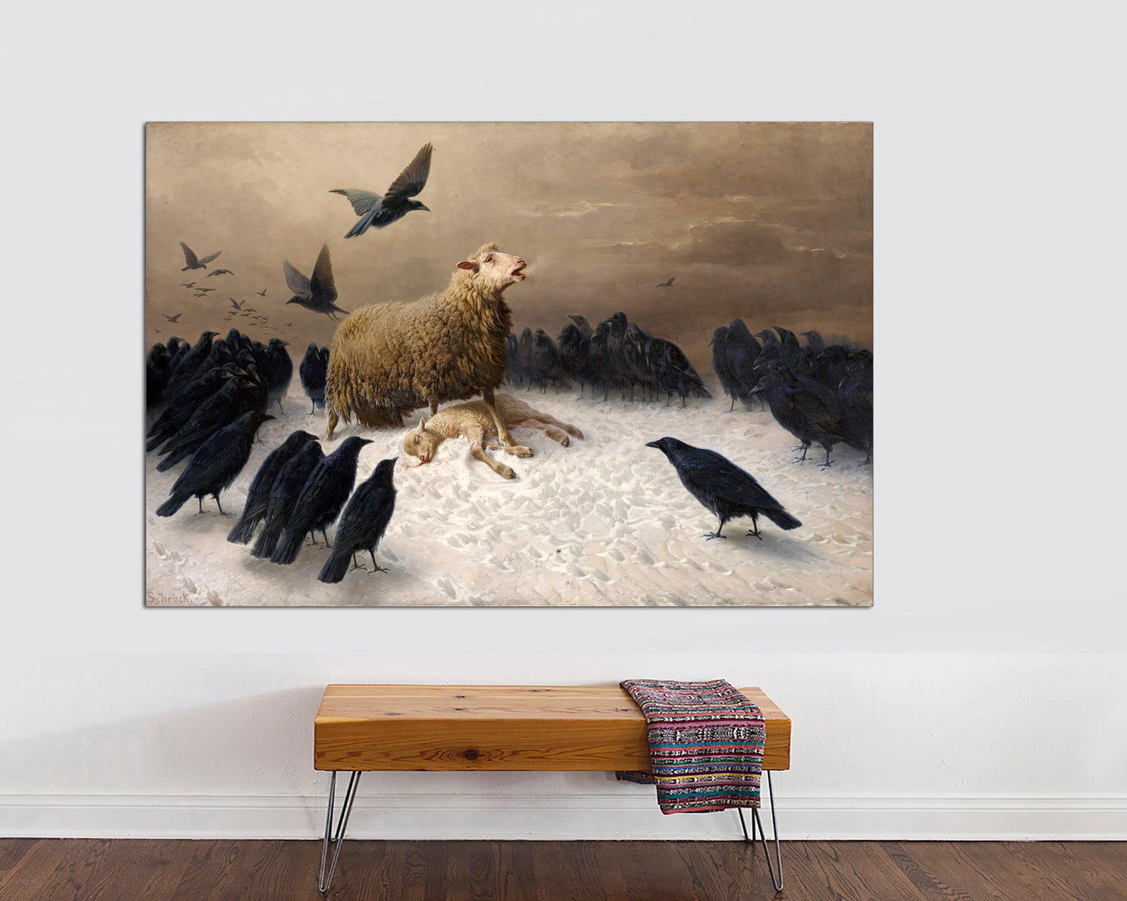 Anguish Sheep and Crows Canvas Gallery Wrapped August - Etsy