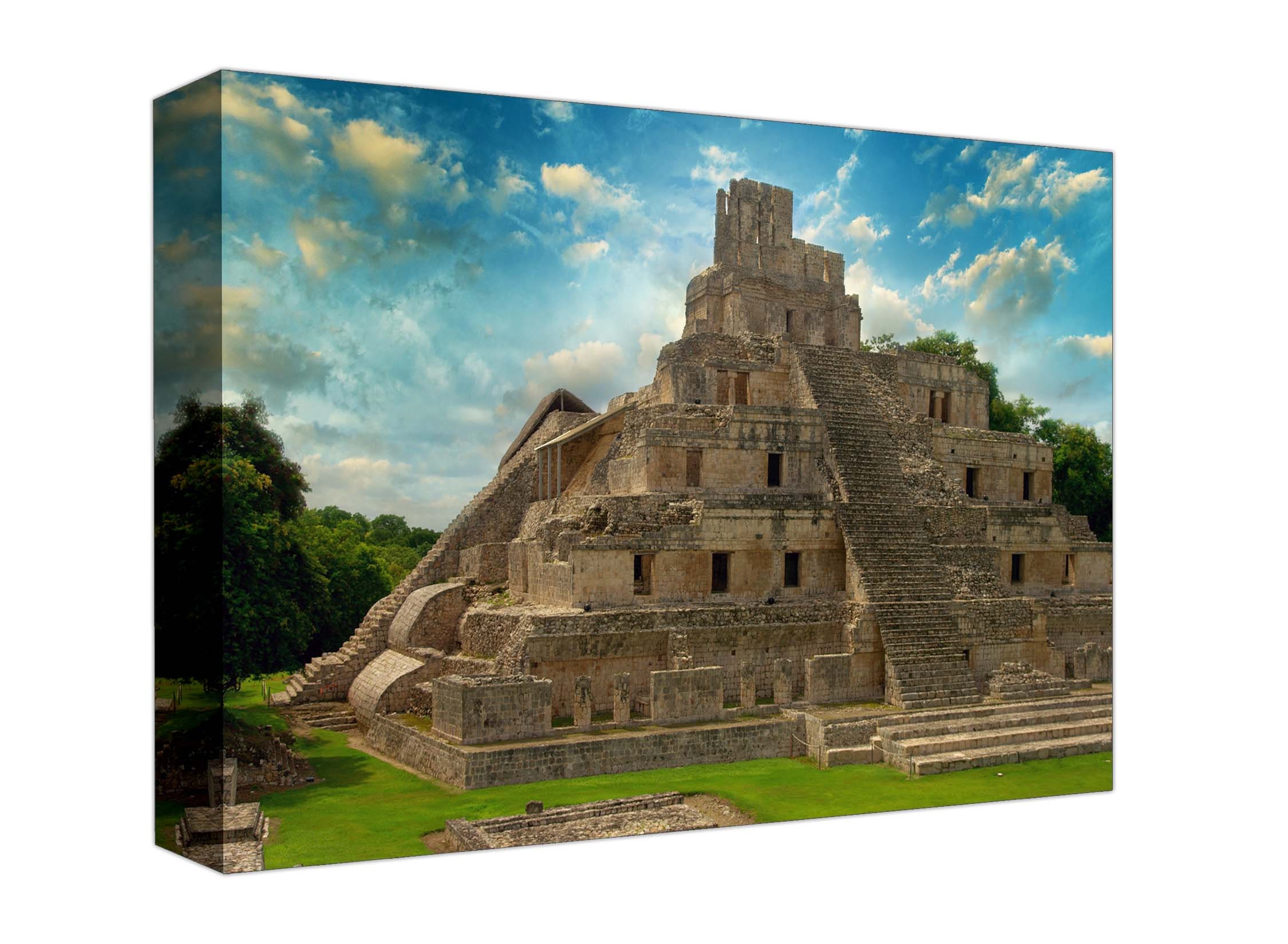 Mayan Pyramid Canvas Print, Yucatan Mexico Architecture, Ready to Hang ...