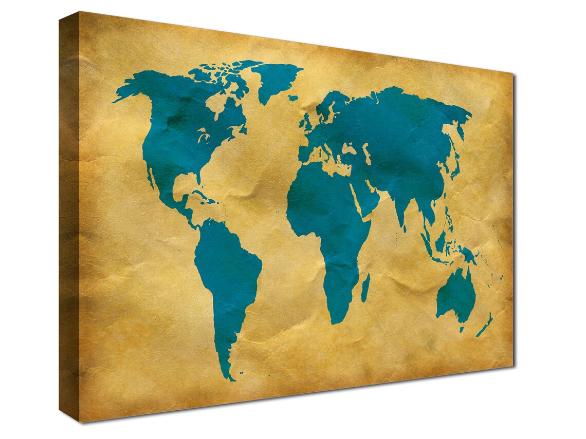 World Map Canvas Print World Map Canvas World Map Large - Etsy