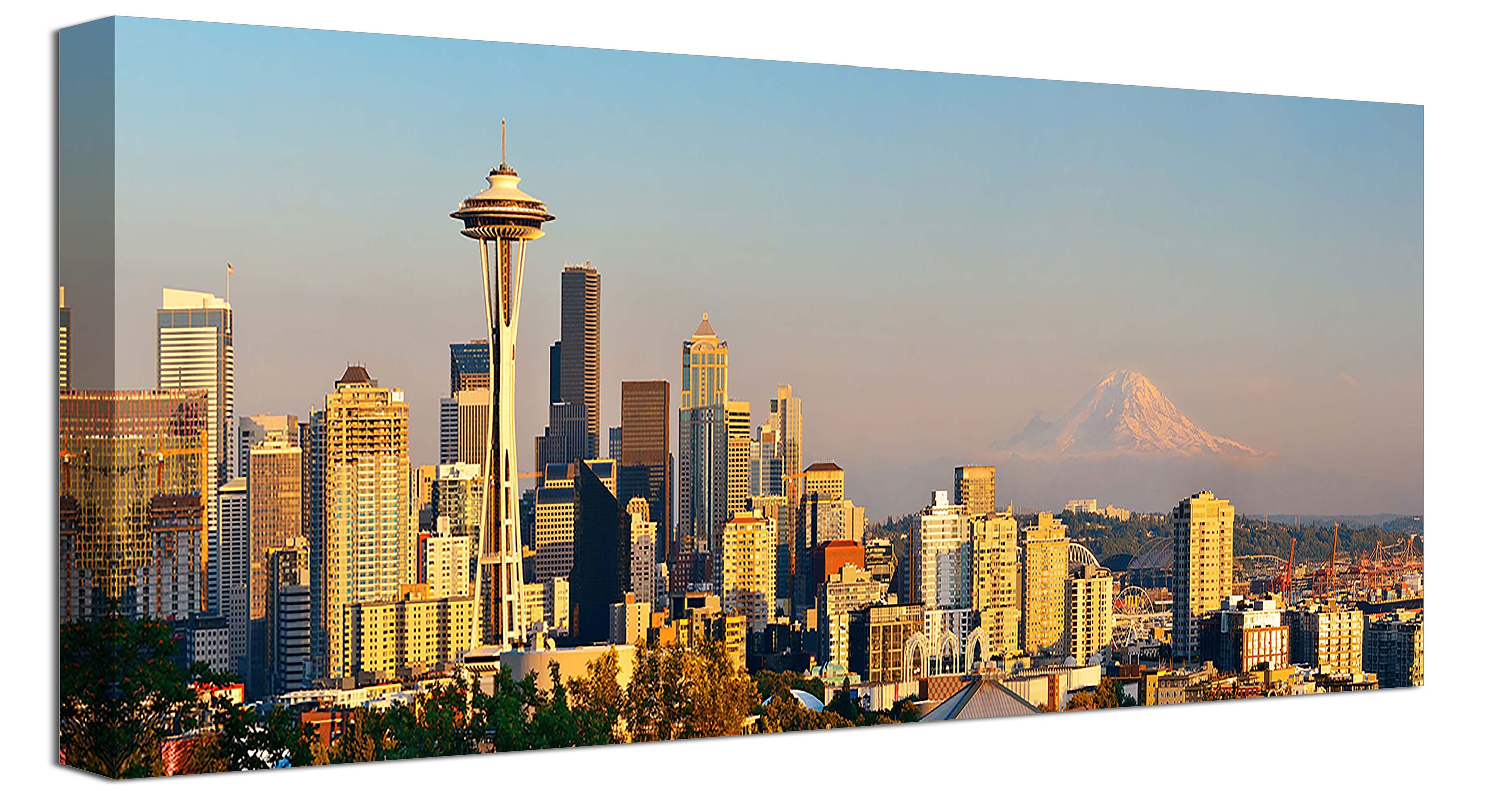 Seattle Skyline Panorama at Sunset as Seen From Kerry Park, Seattle, Wa ...