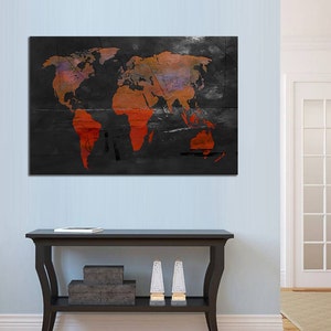 World Map Canvas Print, World Map Canvas, World Map Large Canvas ...
