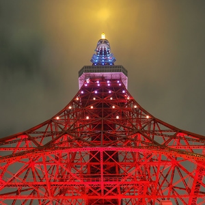 The Red Tokyo Tower at Night, Japan Canvas Print, Wall Art, Tokyo ...