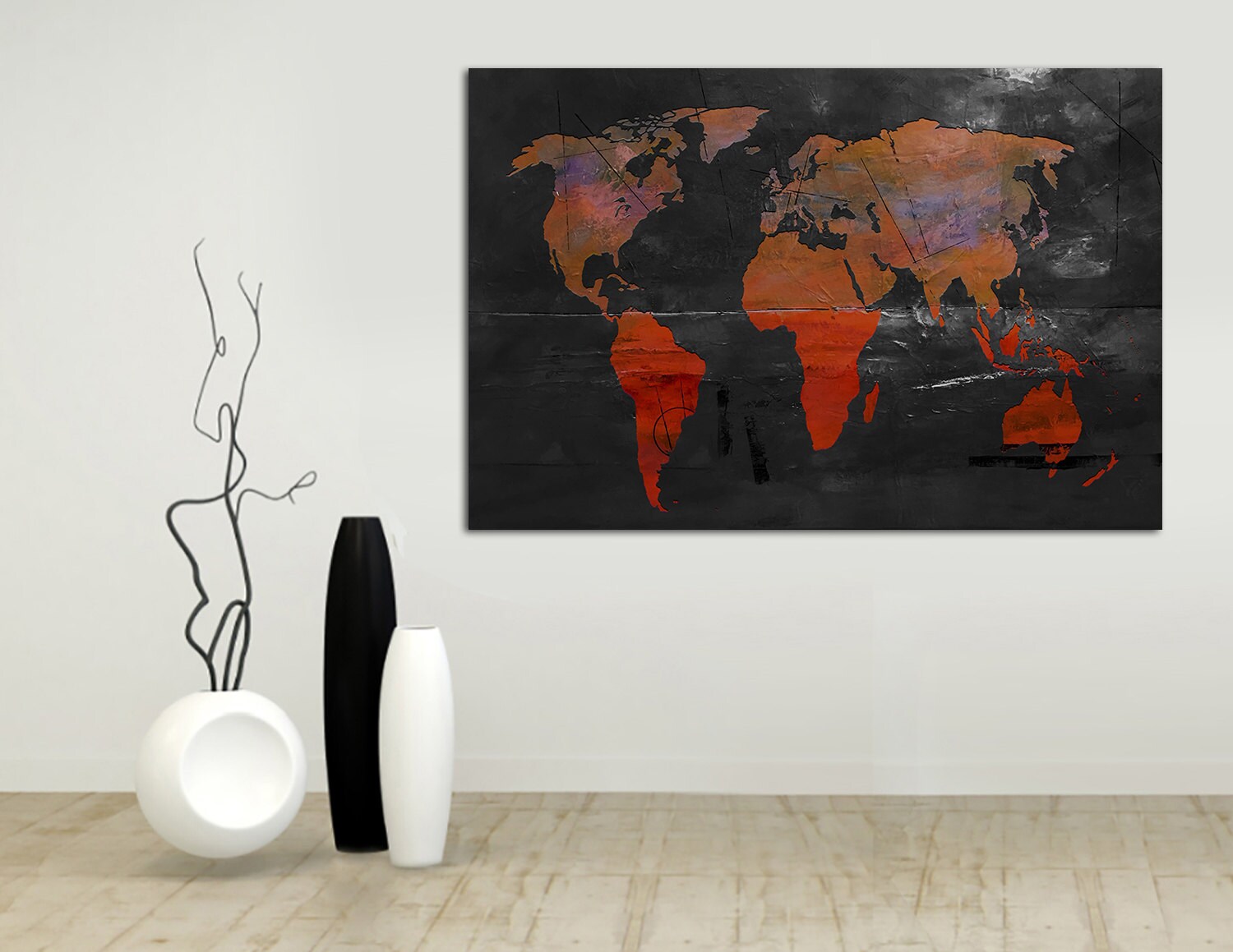 World Map Canvas Print World Map Canvas World Map Large | Etsy