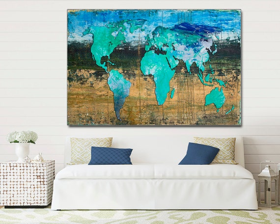 World Map Canvas Print World Map Canvas World Map Large | Etsy