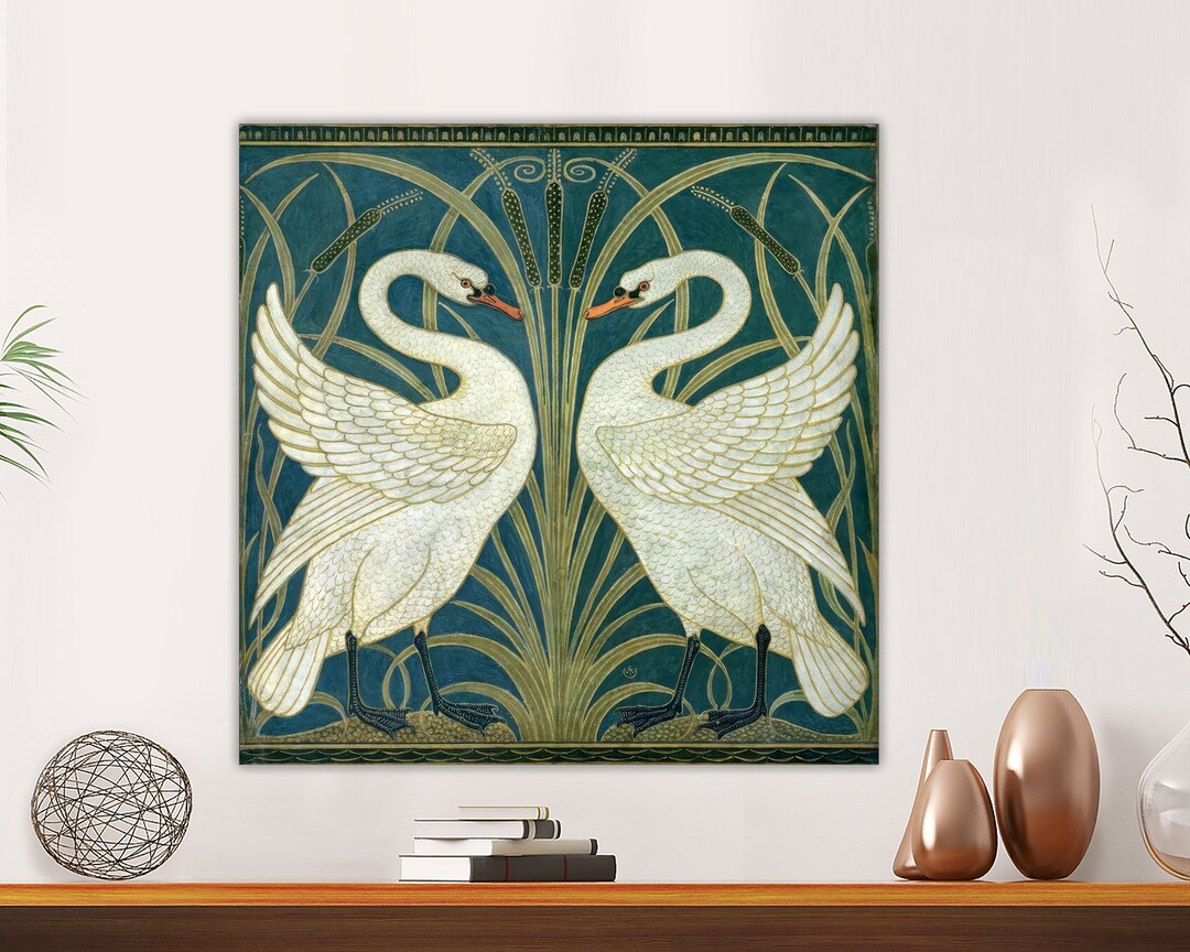 Art Nouveau Swans Art Print, Walter Crane Design, Vintage Bird Wall Art ...